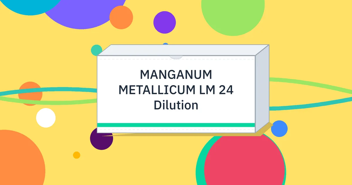 Symbolbild: Packung mit der Aufschrift MANGANUM METALLICUM LM 24 Dilution (PZN 12943391) – Verfügbarkeit und Bezug in Apotheken in Frankfurt am Main