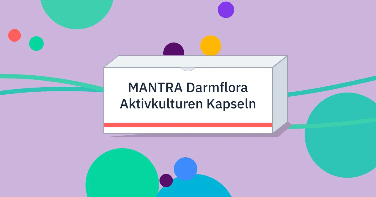 Symbolbild: Packung mit der Aufschrift MANTRA Darmflora Aktivkulturen Kapseln (PZN 03720657) – Verfügbarkeit und Bezug in Apotheken in Frankfurt am Main