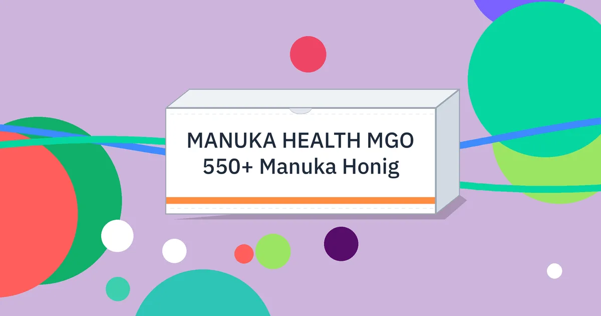 Symbolbild: Packung mit der Aufschrift MANUKA HEALTH MGO 550+ Manuka Honig (PZN 15874874) – Verfügbarkeit und Bezug in Apotheken in Frankfurt am Main