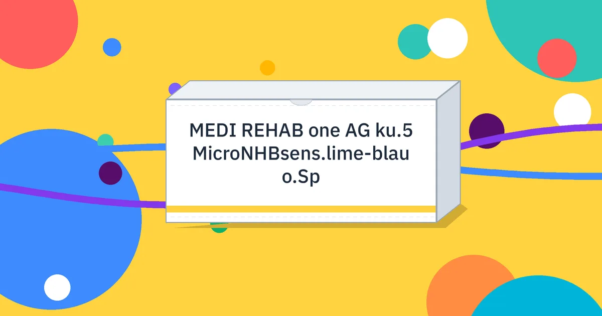 Symbolbild: Packung mit der Aufschrift MEDI REHAB one AG ku.5 MicroNHBsens.lime-blau o.Sp (PZN 16753552) – Verfügbarkeit und Bezug in Apotheken in Frankfurt am Main