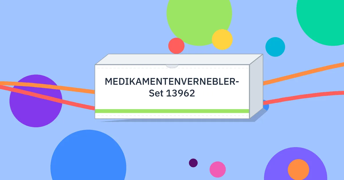 Symbolbild: Packung mit der Aufschrift MEDIKAMENTENVERNEBLER-Set 13962 (PZN 00540713) – Verfügbarkeit und Bezug in Apotheken in Frankfurt am Main