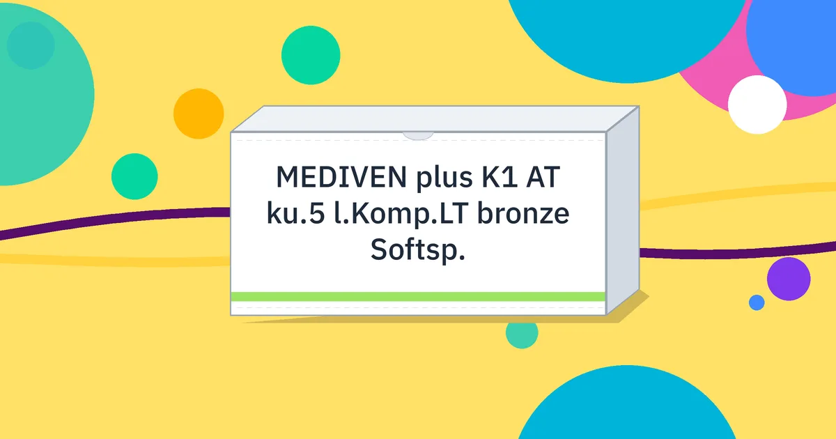 Symbolbild: Packung mit der Aufschrift MEDIVEN plus K1 AT ku.5 l.Komp.LT bronze Softsp. (PZN 15029802) – Verfügbarkeit und Bezug in Apotheken in Frankfurt am Main