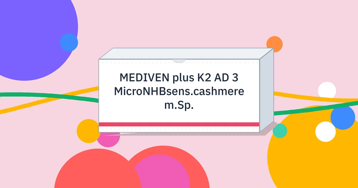 Symbolbild: Packung mit der Aufschrift MEDIVEN plus K2 AD 3 MicroNHBsens.cashmere m.Sp. (PZN 15932376) – Verfügbarkeit und Bezug in Apotheken in Frankfurt am Main