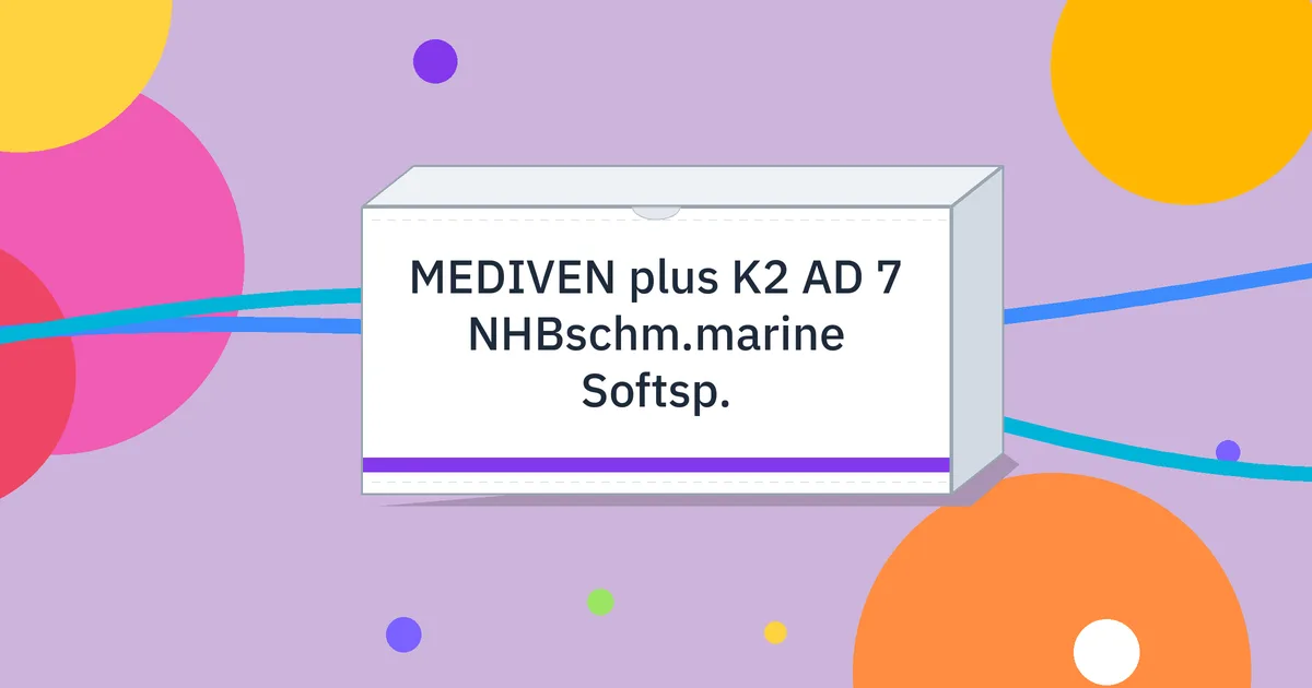 Symbolbild: Packung mit der Aufschrift MEDIVEN plus K2 AD 7 NHBschm.marine Softsp. (PZN 15939119) – Verfügbarkeit und Bezug in Apotheken in Frankfurt am Main