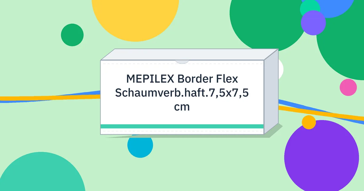 Symbolbild: Packung mit der Aufschrift MEPILEX Border Flex Schaumverb.haft.7,5x7,5 cm (PZN 18719163) – Verfügbarkeit und Bezug in Apotheken in Frankfurt am Main
