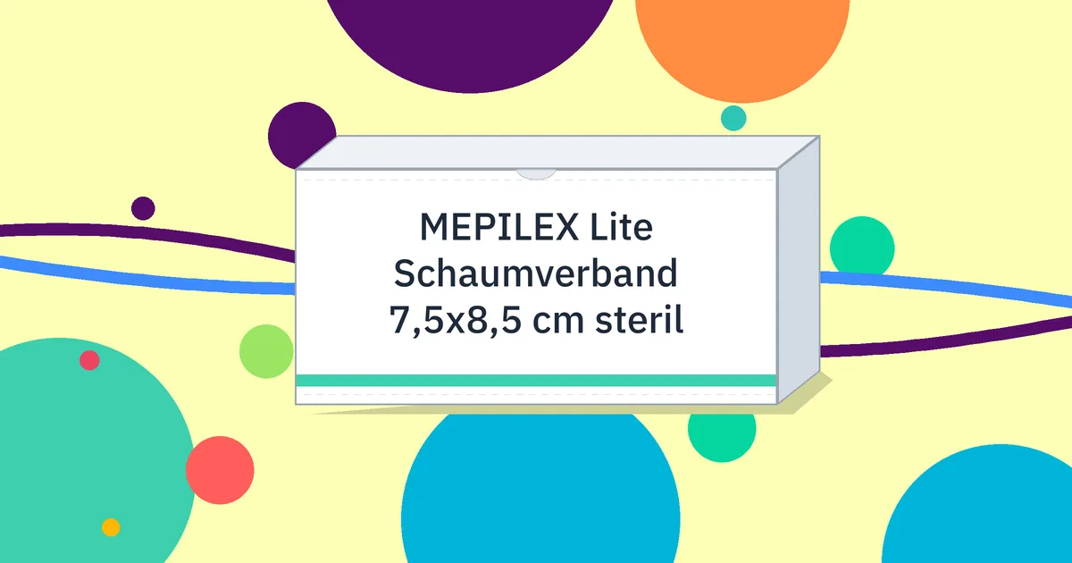 Symbolbild: Packung mit der Aufschrift MEPILEX Lite Schaumverband 7,5x8,5 cm steril (PZN 13426692) – Verfügbarkeit und Bezug in Apotheken in Frankfurt am Main