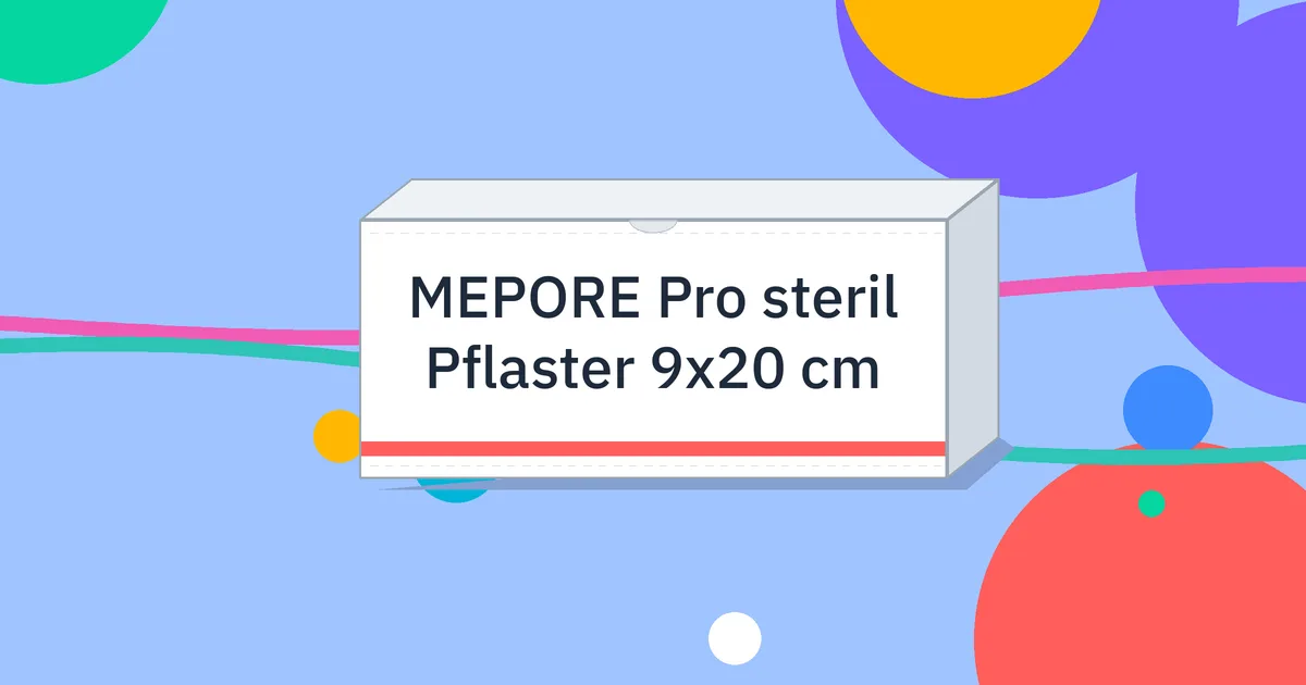 Symbolbild: Packung mit der Aufschrift MEPORE Pro steril Pflaster 9x20 cm (PZN 00755431) – Verfügbarkeit und Bezug in Apotheken in Frankfurt am Main