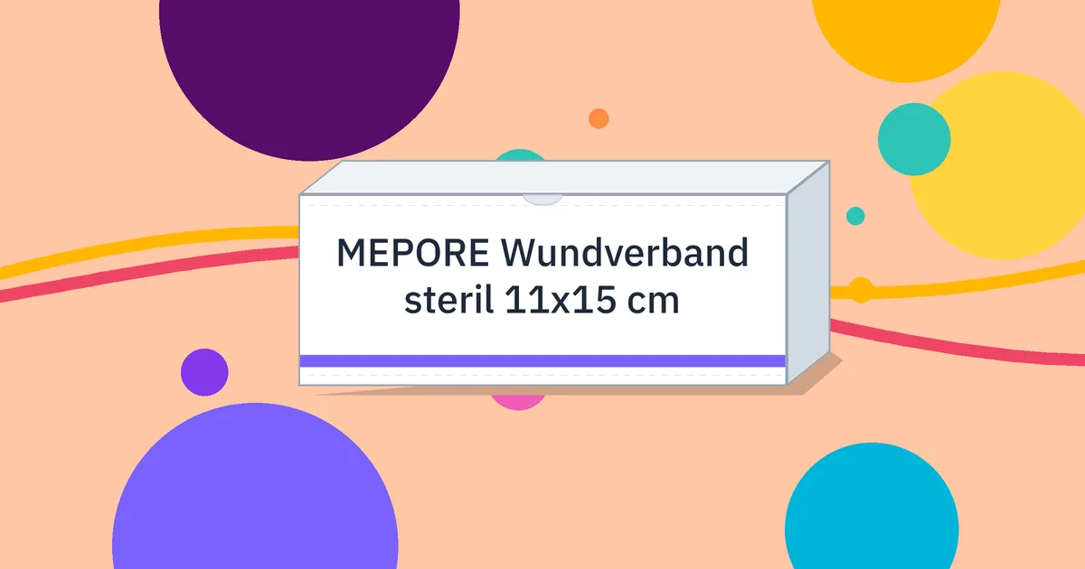 Symbolbild: Packung mit der Aufschrift MEPORE Wundverband steril 11x15 cm (PZN 10264562) – Verfügbarkeit und Bezug in Apotheken in Frankfurt am Main