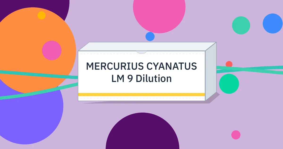 Symbolbild: Packung mit der Aufschrift MERCURIUS CYANATUS LM 9 Dilution (PZN 12950824) – Verfügbarkeit und Bezug in Apotheken in Frankfurt am Main