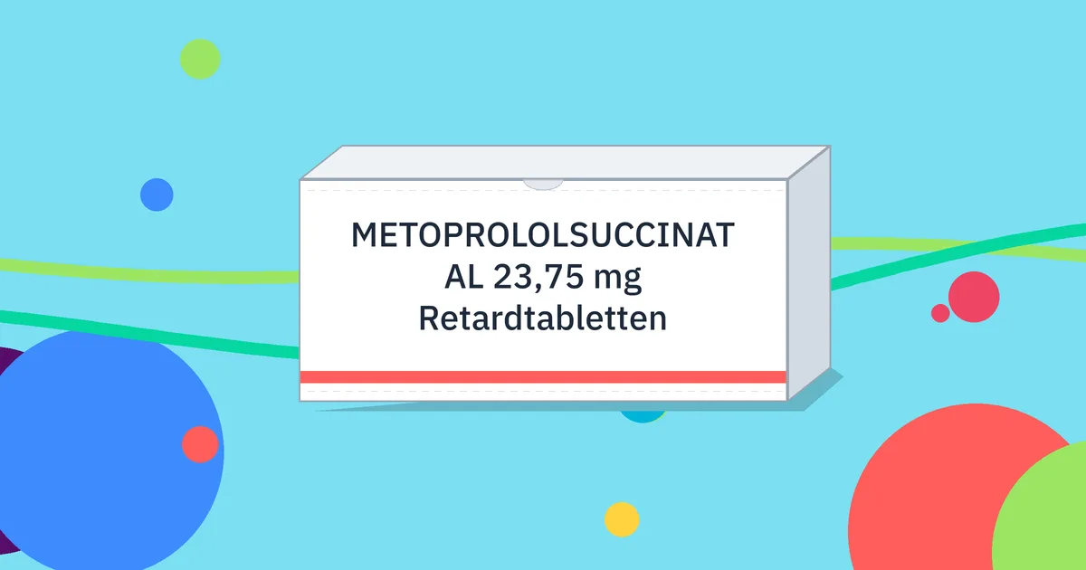 Symbolbild: Packung mit der Aufschrift METOPROLOLSUCCINAT AL 23,75 mg Retardtabletten (PZN 07095110) – Verfügbarkeit und Bezug in Apotheken in Frankfurt am Main