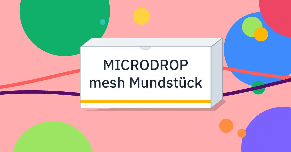 Symbolbild: Packung mit der Aufschrift MICRODROP mesh Mundstück (PZN 13928235) – Verfügbarkeit und Bezug in Apotheken in Frankfurt am Main