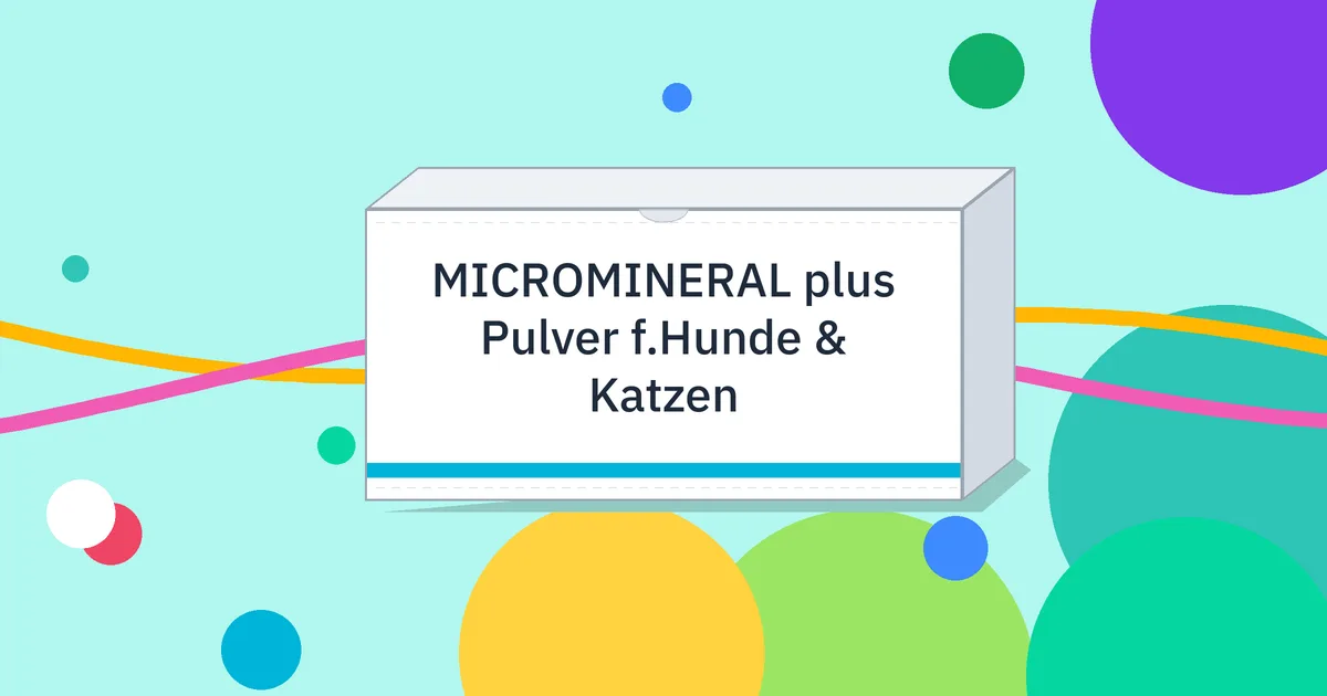 Symbolbild: Packung mit der Aufschrift MICROMINERAL plus Pulver f.Hunde & Katzen (PZN 13660152) – Verfügbarkeit und Bezug in Apotheken in Frankfurt am Main