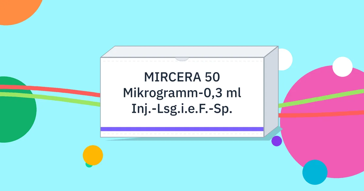 Symbolbild: Packung mit der Aufschrift MIRCERA 50 Mikrogramm-0,3 ml Inj.-Lsg.i.e.F.-Sp. (PZN 10552321) – Verfügbarkeit und Bezug in Apotheken in Frankfurt am Main