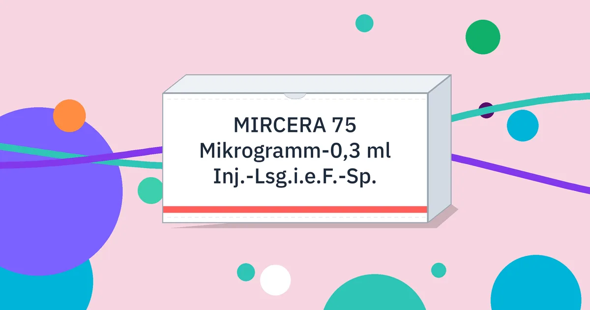 Symbolbild: Packung mit der Aufschrift MIRCERA 75 Mikrogramm-0,3 ml Inj.-Lsg.i.e.F.-Sp. (PZN 06126073) – Verfügbarkeit und Bezug in Apotheken in Frankfurt am Main