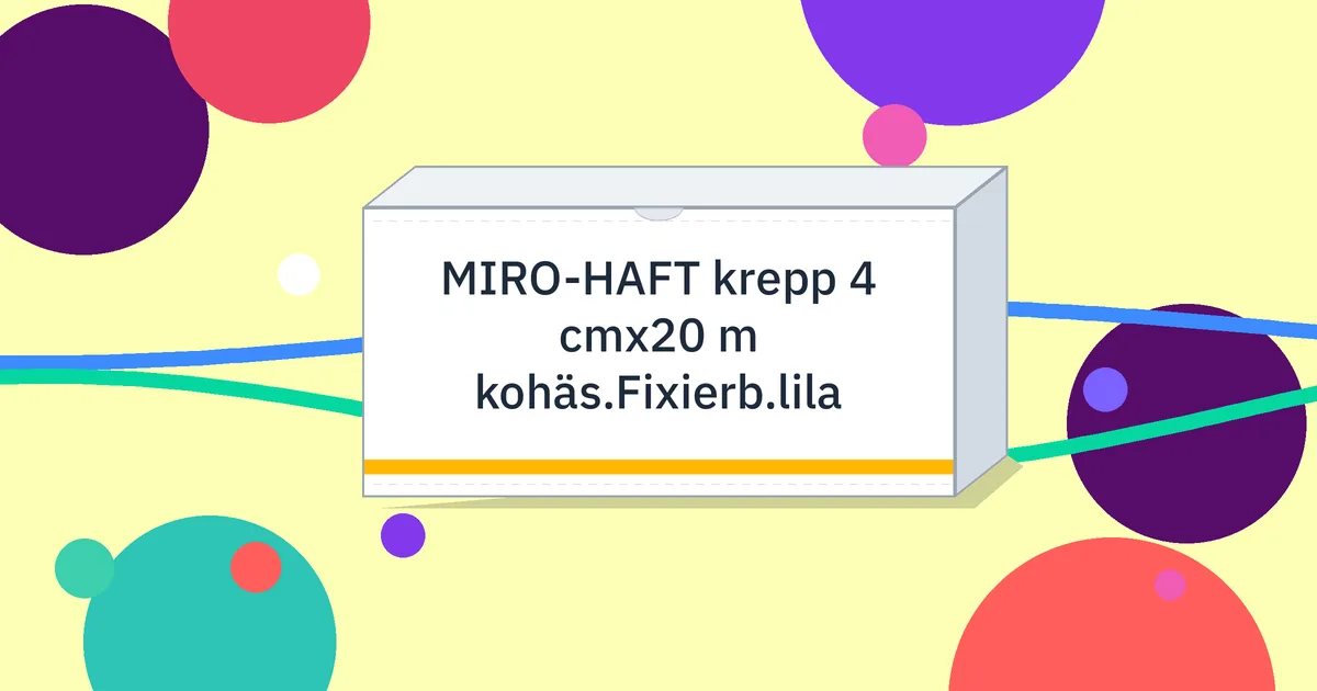 Symbolbild: Packung mit der Aufschrift MIRO-HAFT krepp 4 cmx20 m kohäs.Fixierb.lila (PZN 17757032) – Verfügbarkeit und Bezug in Apotheken in Frankfurt am Main