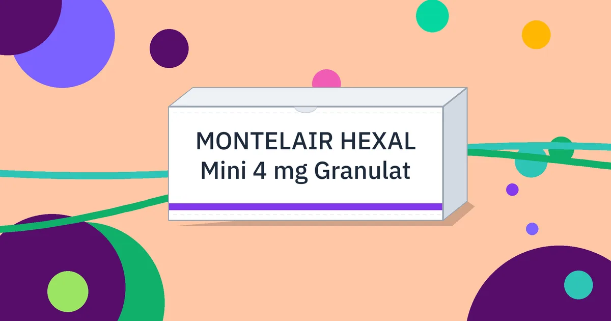 Symbolbild: Packung mit der Aufschrift MONTELAIR HEXAL Mini 4 mg Granulat (PZN 00232851) – Verfügbarkeit und Bezug in Apotheken in Frankfurt am Main