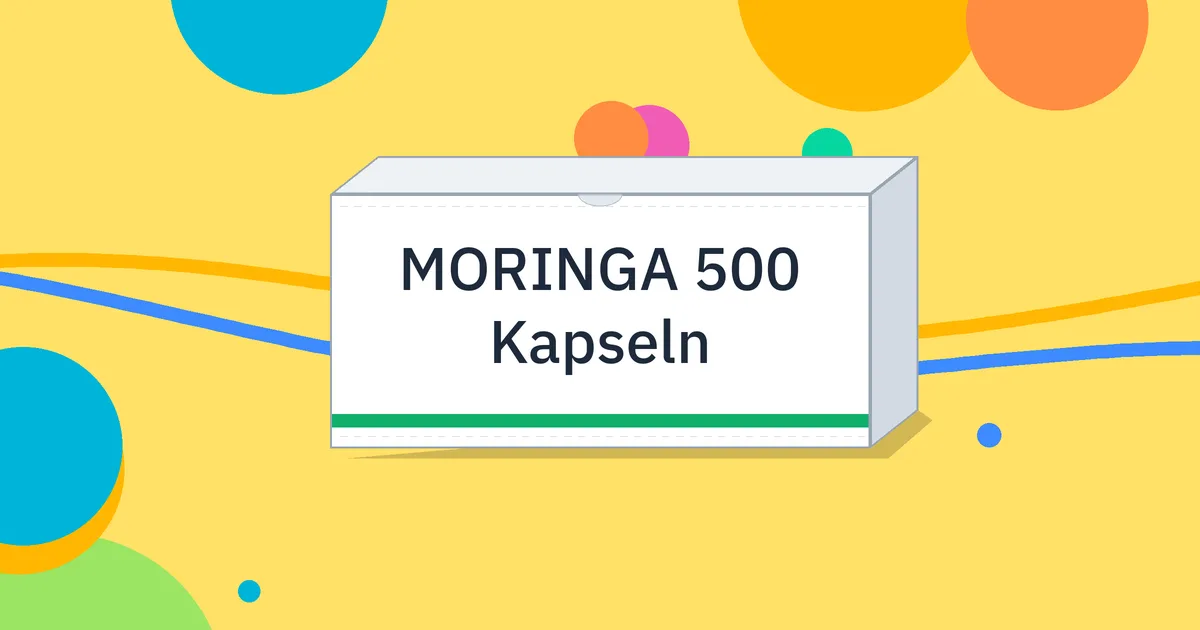 Symbolbild: Packung mit der Aufschrift MORINGA 500 Kapseln (PZN 16699226) – Verfügbarkeit und Bezug in Apotheken in Frankfurt am Main