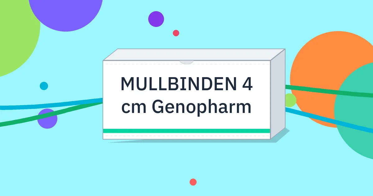 Symbolbild: Packung mit der Aufschrift MULLBINDEN 4 cm Genopharm (PZN 02061431) – Verfügbarkeit und Bezug in Apotheken in Frankfurt am Main