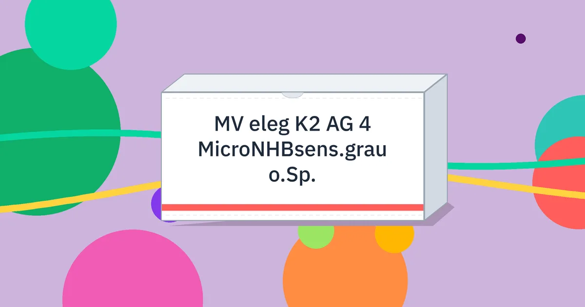 Symbolbild: Packung mit der Aufschrift MV eleg K2 AG 4 MicroNHBsens.grau o.Sp. (PZN 18930159) – Verfügbarkeit und Bezug in Apotheken in Frankfurt am Main