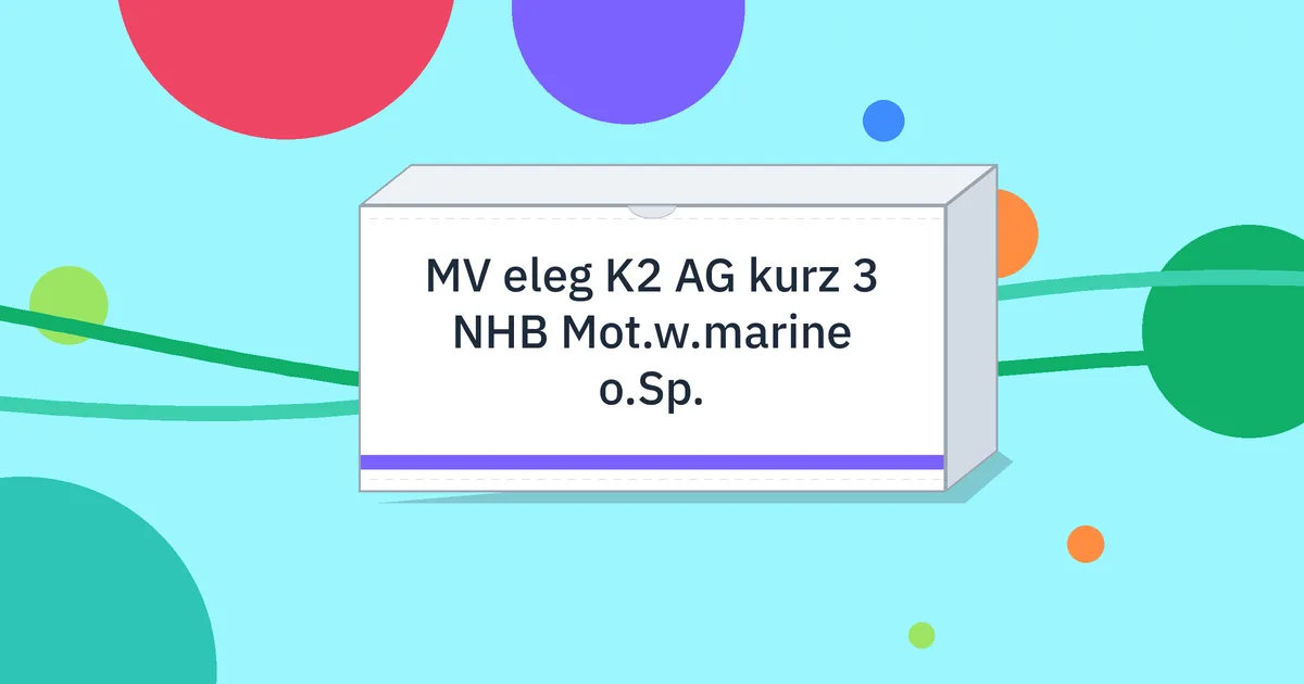Symbolbild: Packung mit der Aufschrift MV eleg K2 AG kurz 3 NHB Mot.w.marine o.Sp. (PZN 15713409) – Verfügbarkeit und Bezug in Apotheken in Frankfurt am Main