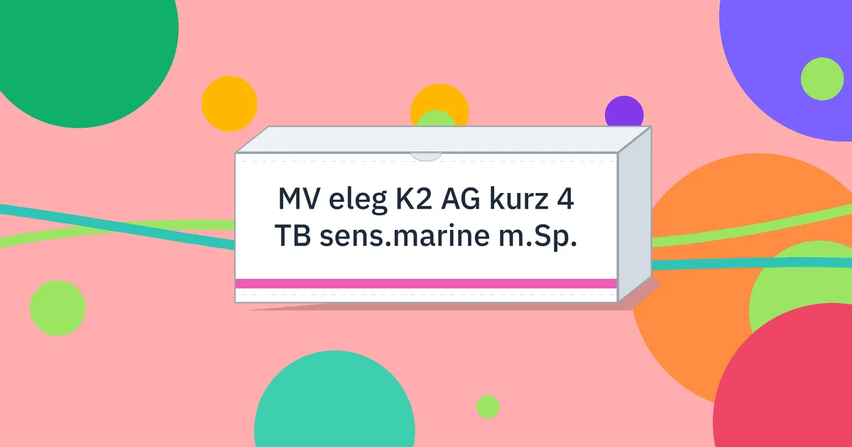 Symbolbild: Packung mit der Aufschrift MV eleg K2 AG kurz 4 TB sens.marine m.Sp. (PZN 14606545) – Verfügbarkeit und Bezug in Apotheken in Frankfurt am Main