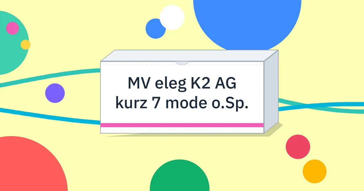 Symbolbild: Packung mit der Aufschrift MV eleg K2 AG kurz 7 mode o.Sp. (PZN 00339951) – Verfügbarkeit und Bezug in Apotheken in Frankfurt am Main