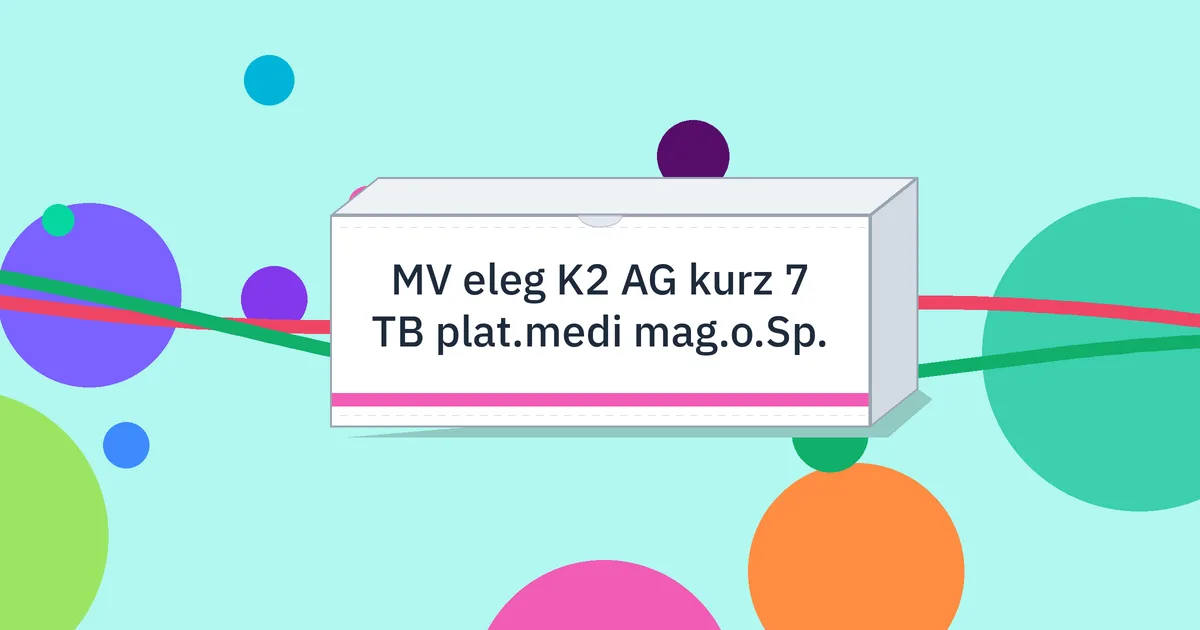 Symbolbild: Packung mit der Aufschrift MV eleg K2 AG kurz 7 TB plat.medi mag.o.Sp. (PZN 14634731) – Verfügbarkeit und Bezug in Apotheken in Frankfurt am Main