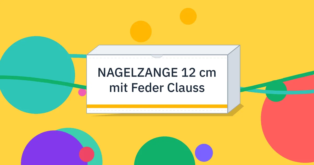 Symbolbild: Packung mit der Aufschrift NAGELZANGE 12 cm mit Feder Clauss (PZN 16880090) – Verfügbarkeit und Bezug in Apotheken in Frankfurt am Main