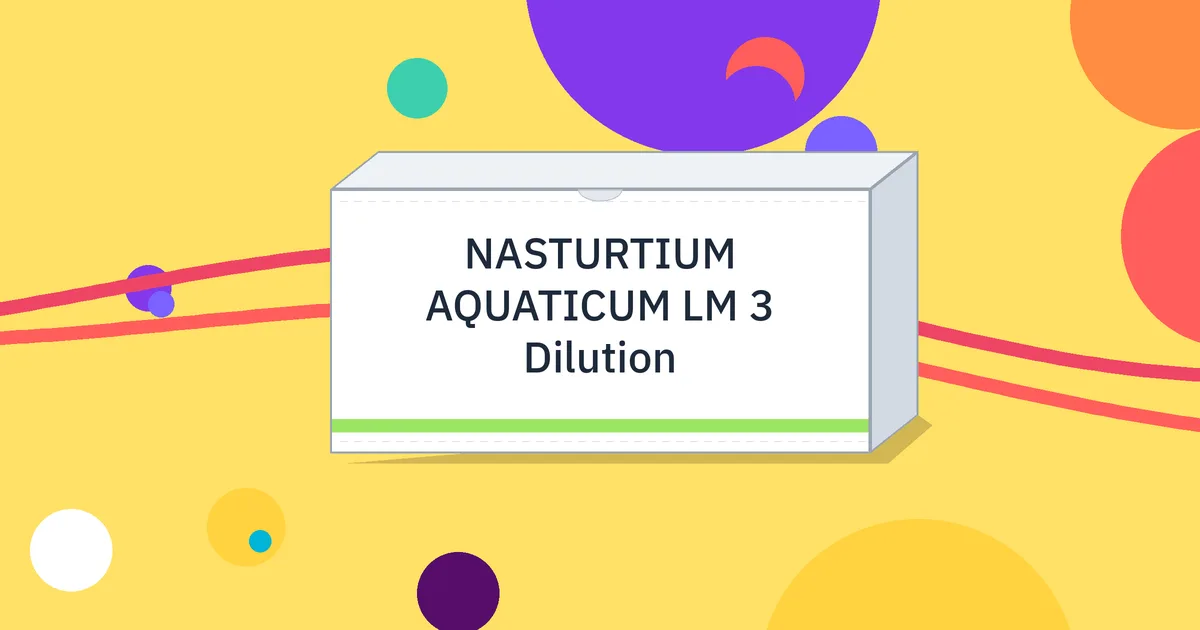 Symbolbild: Packung mit der Aufschrift NASTURTIUM AQUATICUM LM 3 Dilution (PZN 13616211) – Verfügbarkeit und Bezug in Apotheken in Frankfurt am Main