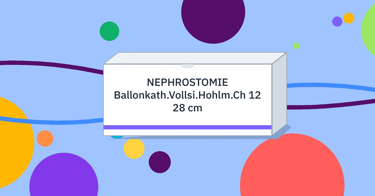 Symbolbild: Packung mit der Aufschrift NEPHROSTOMIE Ballonkath.Vollsi.Hohlm.Ch 12 28 cm (PZN 00443200) – Verfügbarkeit und Bezug in Apotheken in Frankfurt am Main