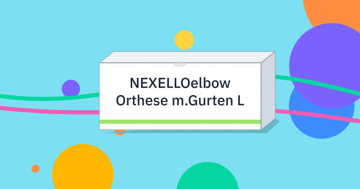 Symbolbild: Packung mit der Aufschrift NEXELLOelbow Orthese m.Gurten L (PZN 17519516) – Verfügbarkeit und Bezug in Apotheken in Frankfurt am Main