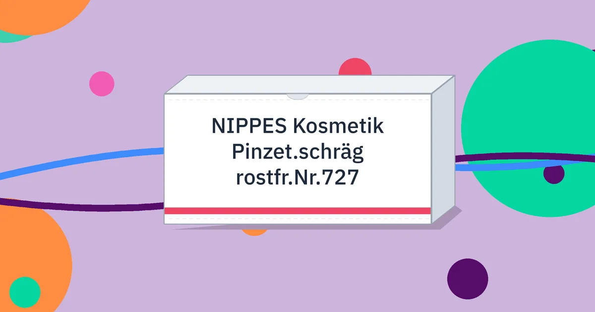 Symbolbild: Packung mit der Aufschrift NIPPES Kosmetik Pinzet.schräg rostfr.Nr.727 (PZN 00959843) – Verfügbarkeit und Bezug in Apotheken in Frankfurt am Main