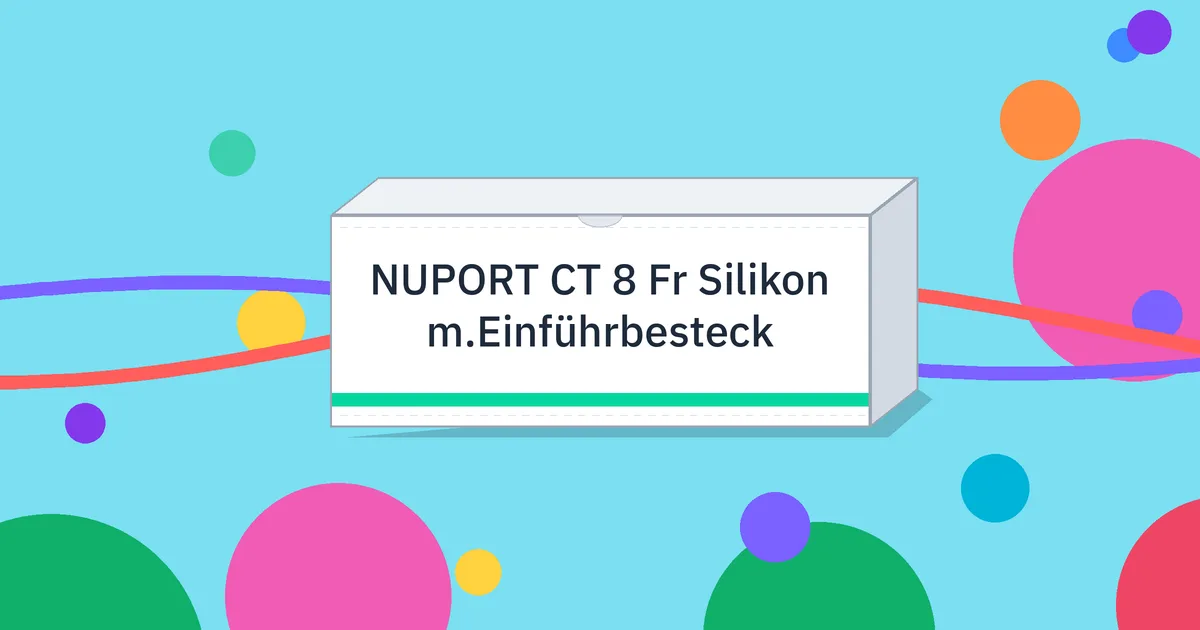 Symbolbild: Packung mit der Aufschrift NUPORT CT 8 Fr Silikon m.Einführbesteck (PZN 07653886) – Verfügbarkeit und Bezug in Apotheken in Frankfurt am Main