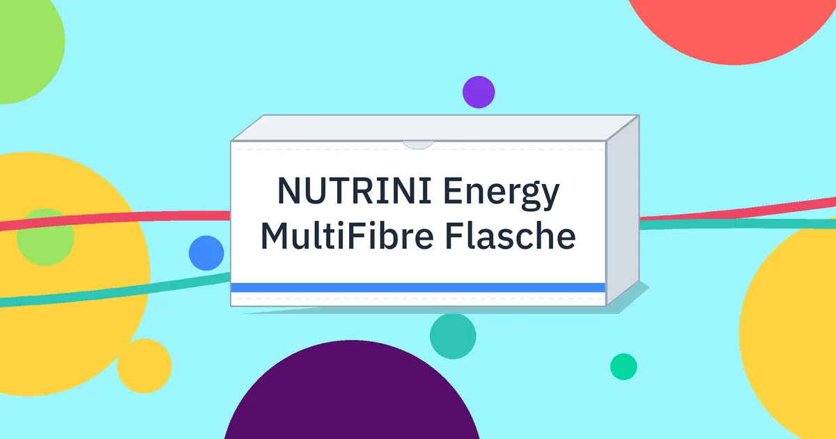Symbolbild: Packung mit der Aufschrift NUTRINI Energy MultiFibre Flasche (PZN 20323314) – Verfügbarkeit und Bezug in Apotheken in Frankfurt am Main