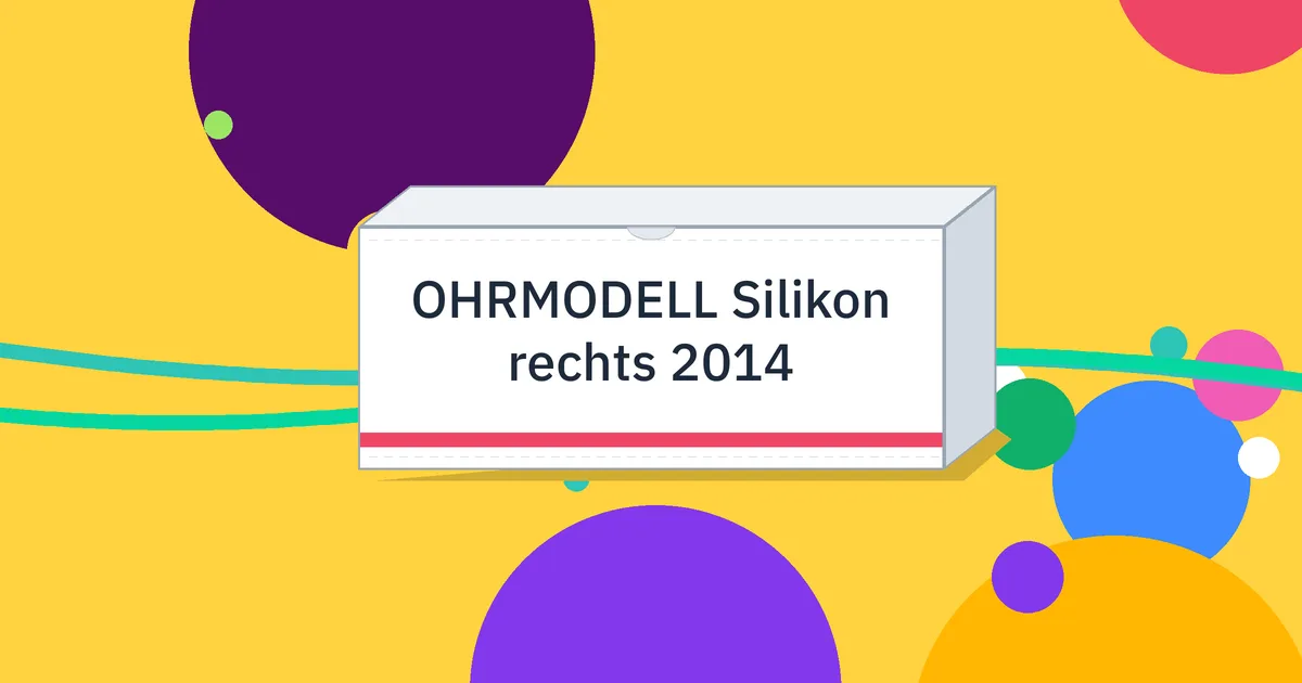 Symbolbild: Packung mit der Aufschrift OHRMODELL Silikon rechts 2014 (PZN 17244048) – Verfügbarkeit und Bezug in Apotheken in Frankfurt am Main