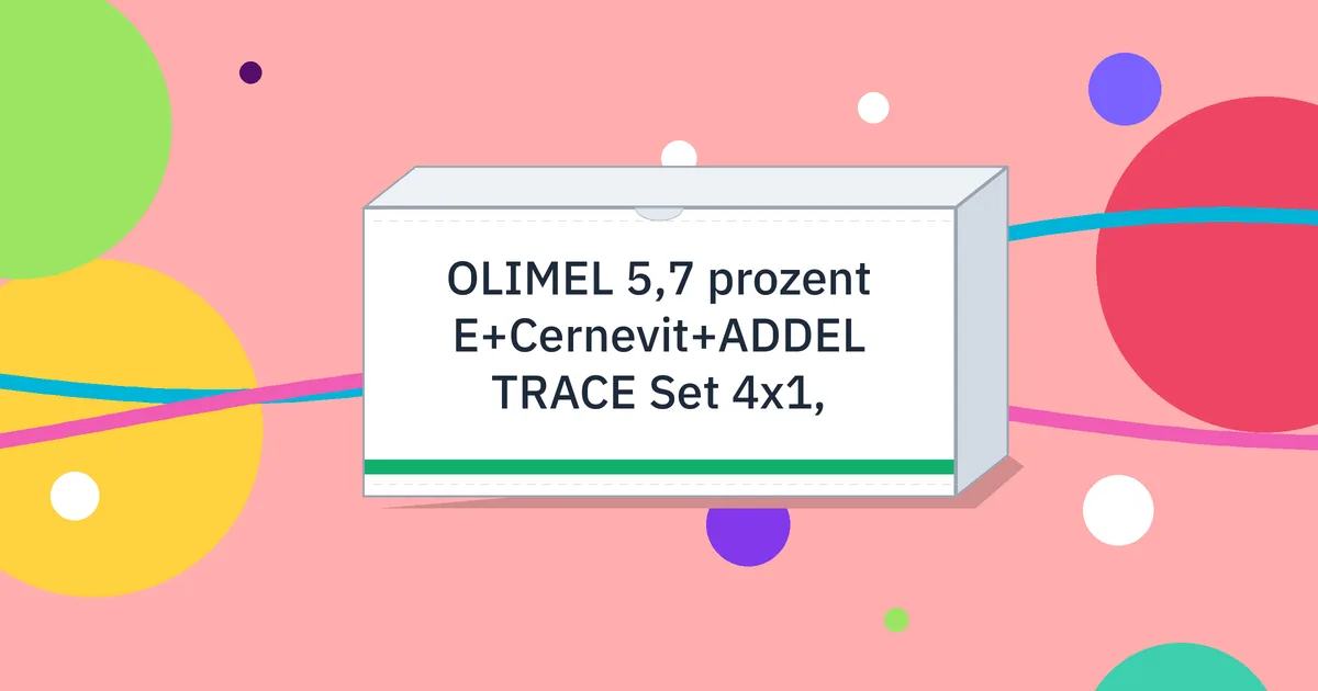 Symbolbild: Packung mit der Aufschrift OLIMEL 5,7 prozent E+Cernevit+ADDEL TRACE Set 4x1, (PZN 18091888) – Verfügbarkeit und Bezug in Apotheken in Frankfurt am Main