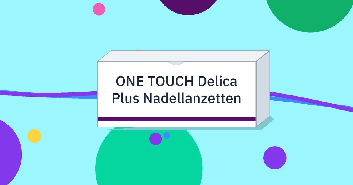 Symbolbild: Packung mit der Aufschrift ONE TOUCH Delica Plus Nadellanzetten (PZN 17199218) – Verfügbarkeit und Bezug in Apotheken in Frankfurt am Main