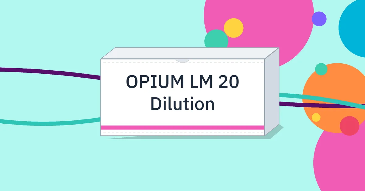 Symbolbild: Packung mit der Aufschrift OPIUM LM 20 Dilution (PZN 12972205) – Verfügbarkeit und Bezug in Apotheken in Frankfurt am Main