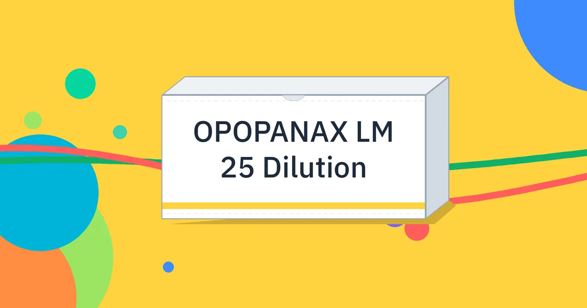 Symbolbild: Packung mit der Aufschrift OPOPANAX LM 25 Dilution (PZN 13627261) – Verfügbarkeit und Bezug in Apotheken in Frankfurt am Main