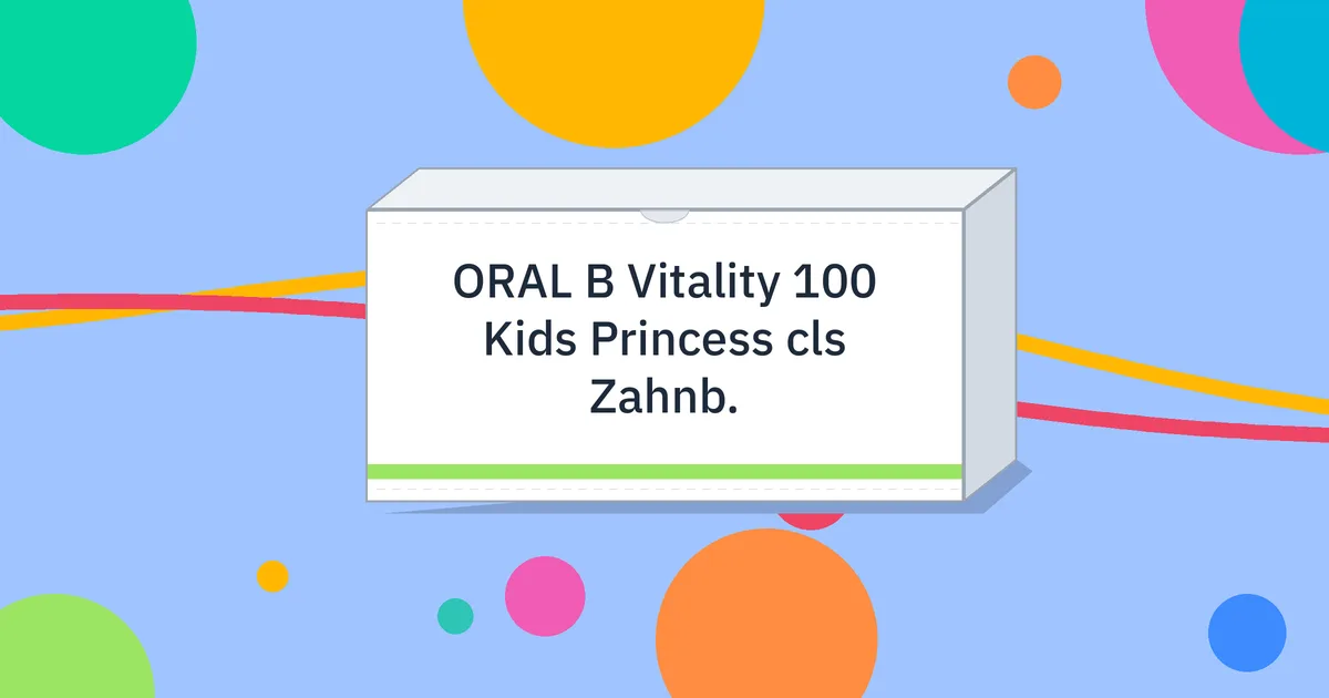 Symbolbild: Packung mit der Aufschrift ORAL B Vitality 100 Kids Princess cls Zahnb. (PZN 15745154) – Verfügbarkeit und Bezug in Apotheken in Frankfurt am Main