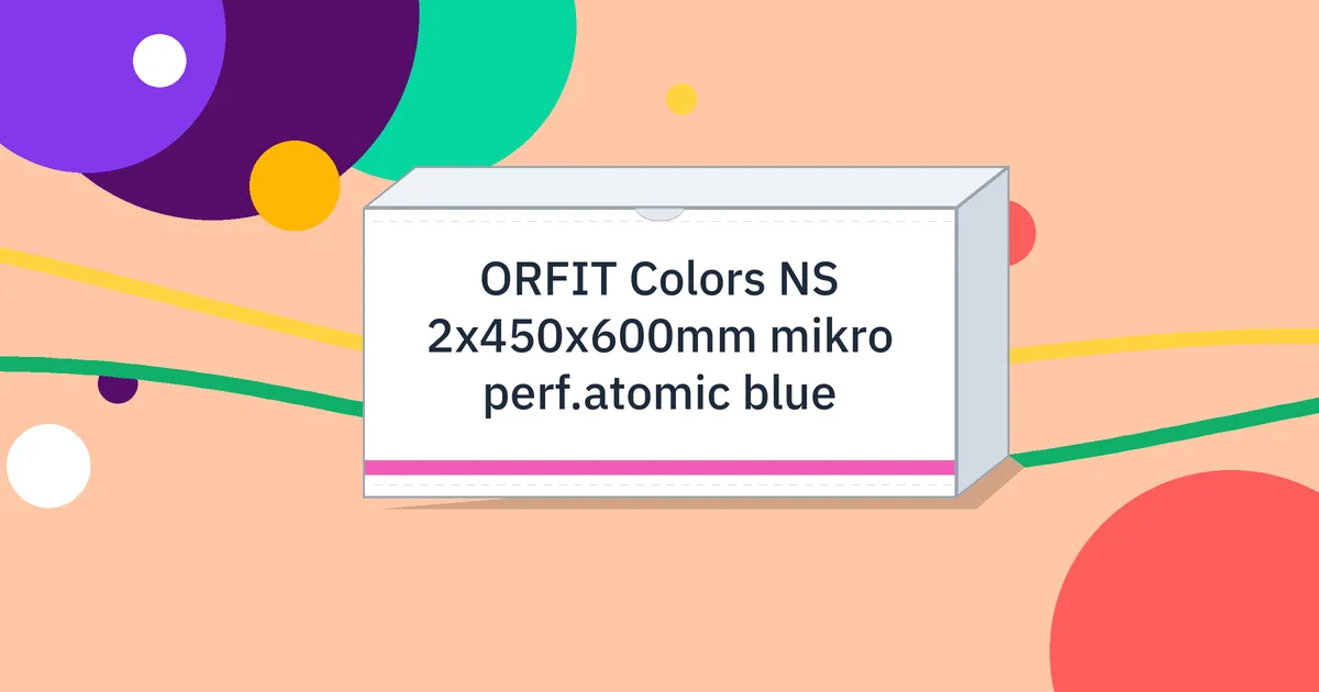 Symbolbild: Packung mit der Aufschrift ORFIT Colors NS 2x450x600mm mikro perf.atomic blue (PZN 19396762) – Verfügbarkeit und Bezug in Apotheken in Frankfurt am Main