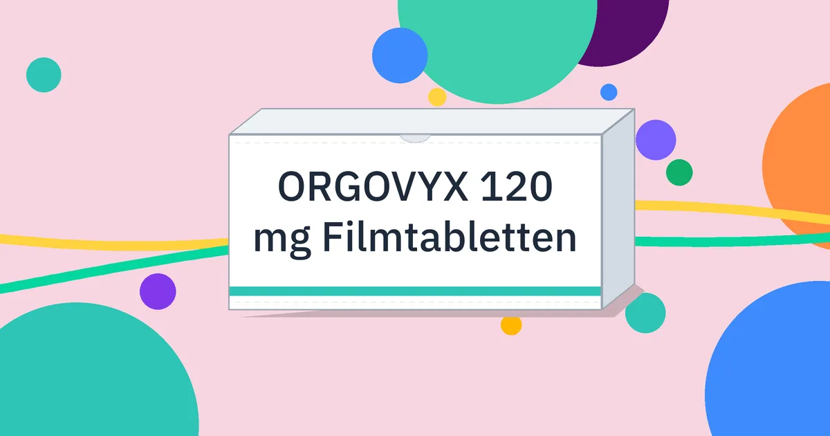 Symbolbild: Packung mit der Aufschrift ORGOVYX 120 mg Filmtabletten (PZN 19399364) – Verfügbarkeit und Bezug in Apotheken in Frankfurt am Main