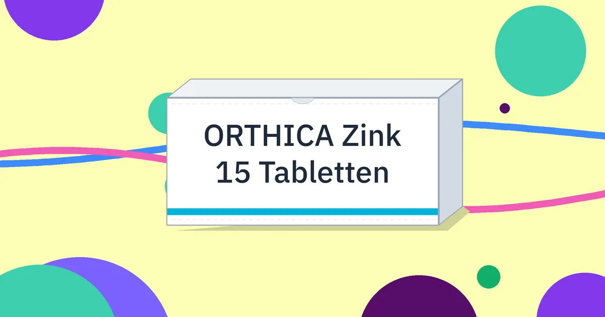 Symbolbild: Packung mit der Aufschrift ORTHICA Zink 15 Tabletten (PZN 13860566) – Verfügbarkeit und Bezug in Apotheken in Frankfurt am Main