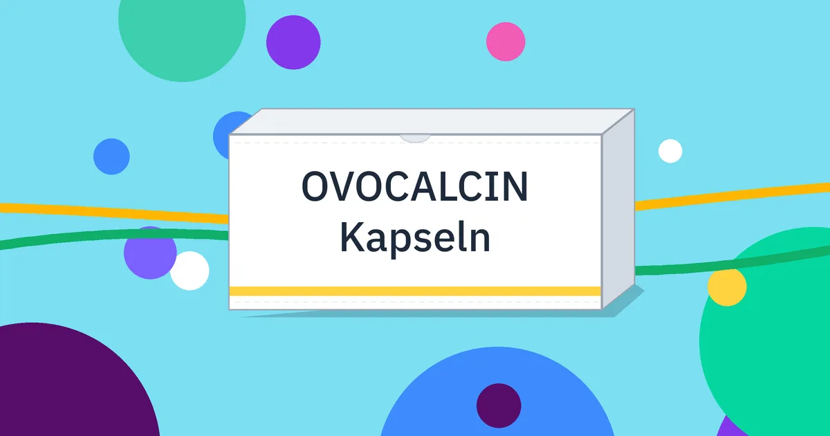 Symbolbild: Packung mit der Aufschrift OVOCALCIN Kapseln (PZN 03995638) – Verfügbarkeit und Bezug in Apotheken in Frankfurt am Main