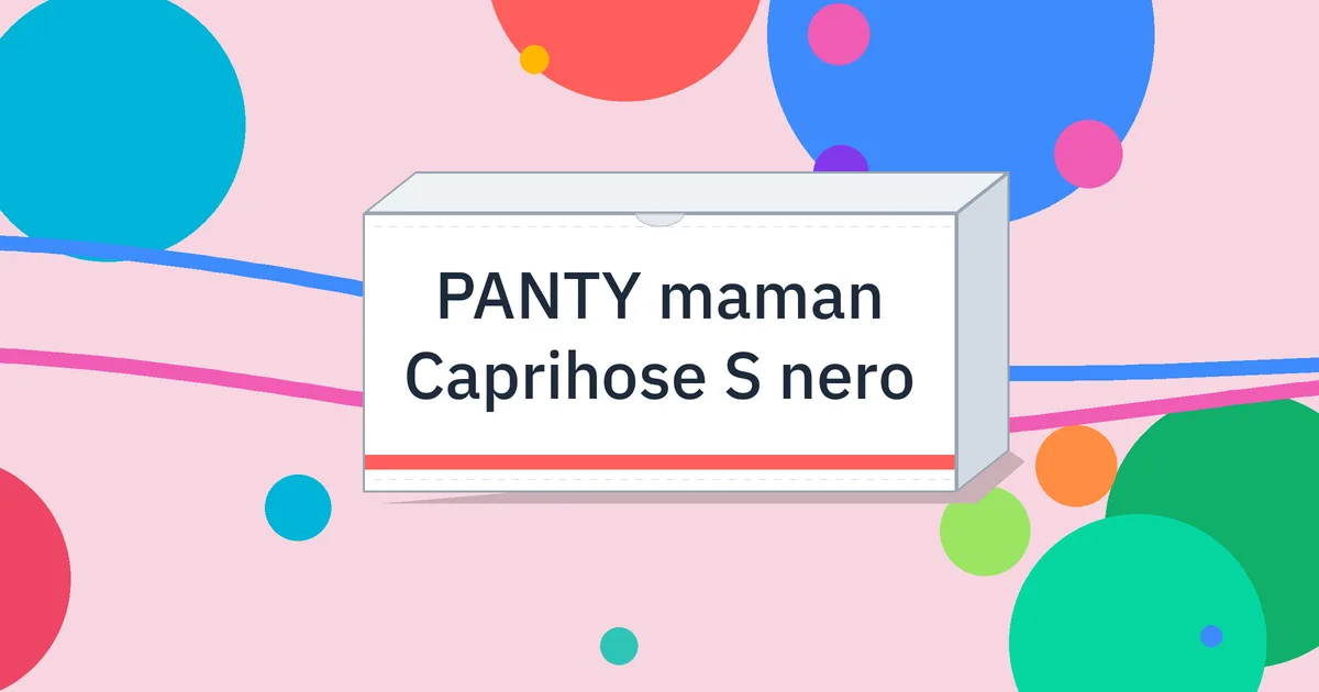 Symbolbild: Packung mit der Aufschrift PANTY maman Caprihose S nero (PZN 16190273) – Verfügbarkeit und Bezug in Apotheken in Frankfurt am Main