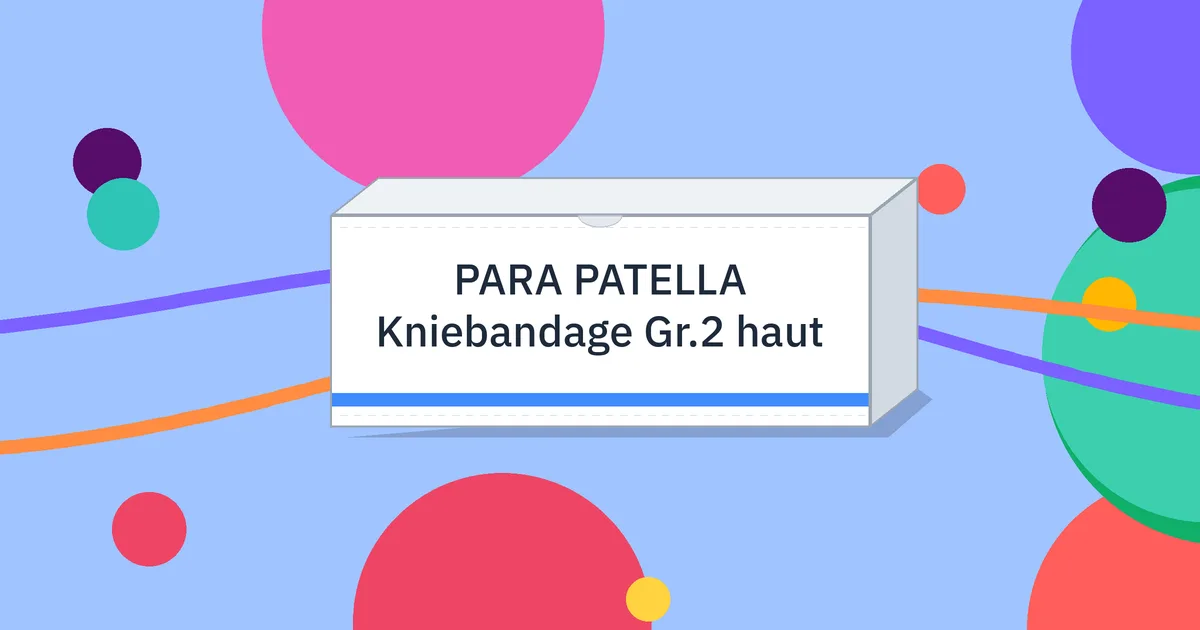 Symbolbild: Packung mit der Aufschrift PARA PATELLA Kniebandage Gr.2 haut (PZN 03317051) – Verfügbarkeit und Bezug in Apotheken in Frankfurt am Main