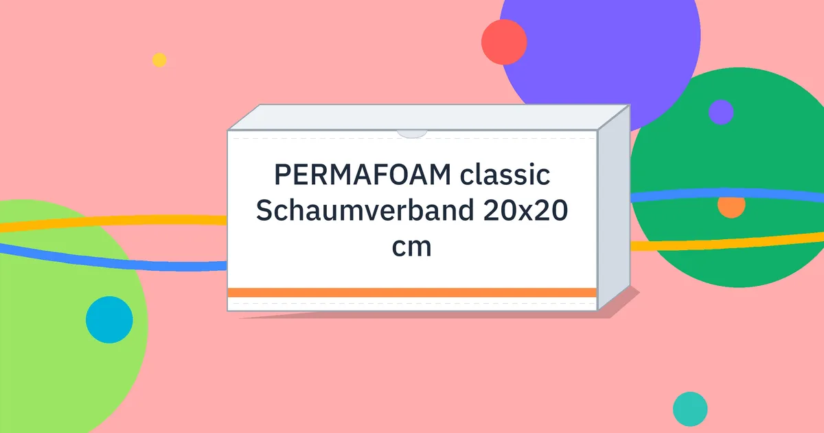 Symbolbild: Packung mit der Aufschrift PERMAFOAM classic Schaumverband 20x20 cm (PZN 18804383) – Verfügbarkeit und Bezug in Apotheken in Frankfurt am Main