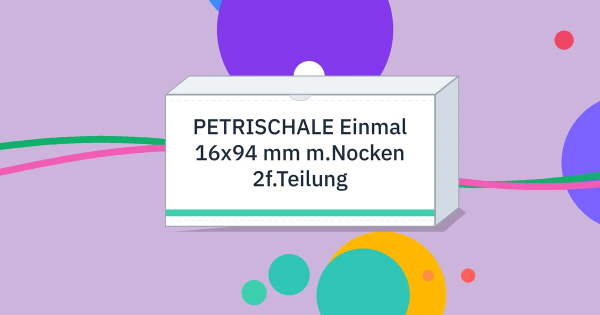 Symbolbild: Packung mit der Aufschrift PETRISCHALE Einmal 16x94 mm m.Nocken 2f.Teilung (PZN 12423496) – Verfügbarkeit und Bezug in Apotheken in Frankfurt am Main