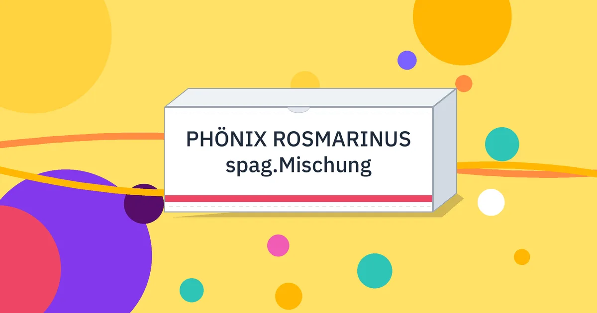 Symbolbild: Packung mit der Aufschrift PHÖNIX ROSMARINUS spag.Mischung (PZN 04223694) – Verfügbarkeit und Bezug in Apotheken in Frankfurt am Main