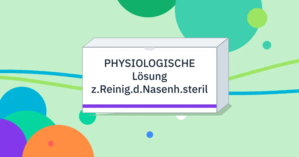 Symbolbild: Packung mit der Aufschrift PHYSIOLOGISCHE Lösung z.Reinig.d.Nasenh.steril (PZN 09006843) – Verfügbarkeit und Bezug in Apotheken in Frankfurt am Main